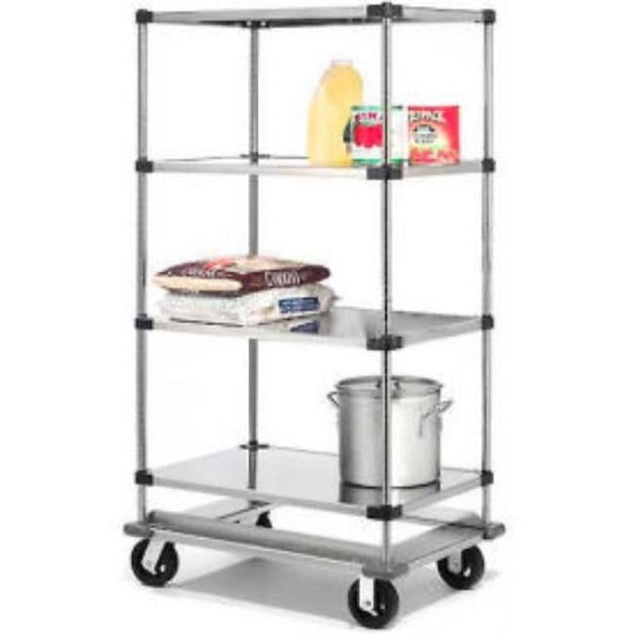 48 x 18 x 81 in. 1600 lbs Nexel Stainless Steel Shelf Truck with Dolly ...