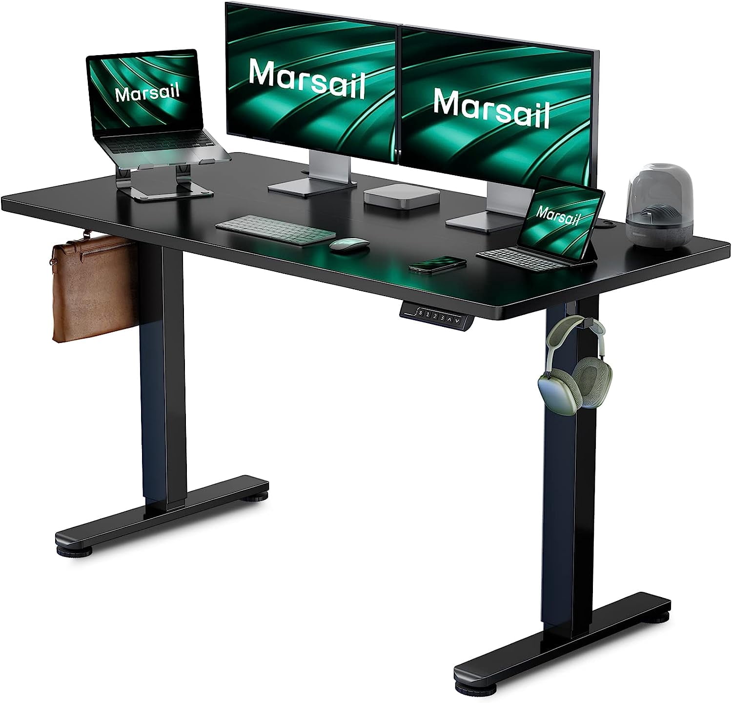 Kyspho Home Office Electric Height Adjustable Standing Desk 48" x 24" Computer Desk with Anti ...