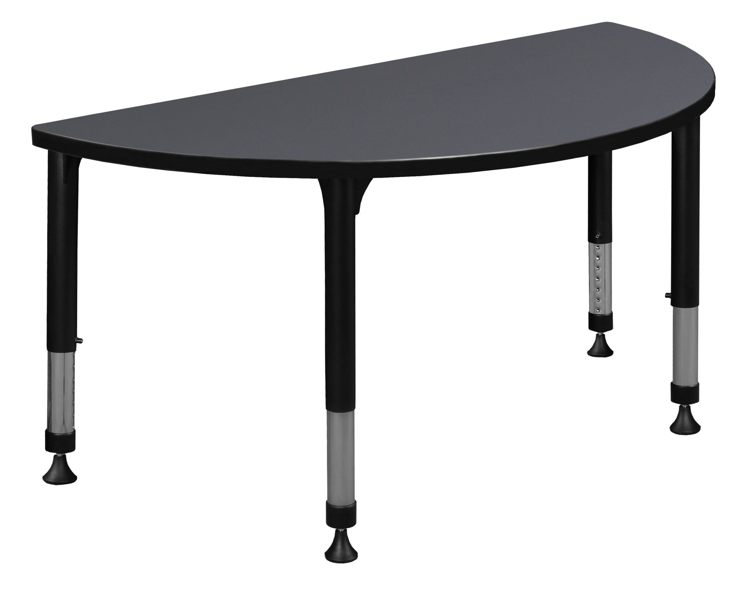 48" x 24" Half Round Height Adjustable Classroom Table- Grey - Walmart.com
