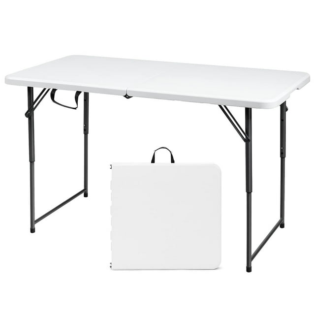 48 x 24 Inch Foldable Plastic Folding Table, Height Adjustable Folding ...