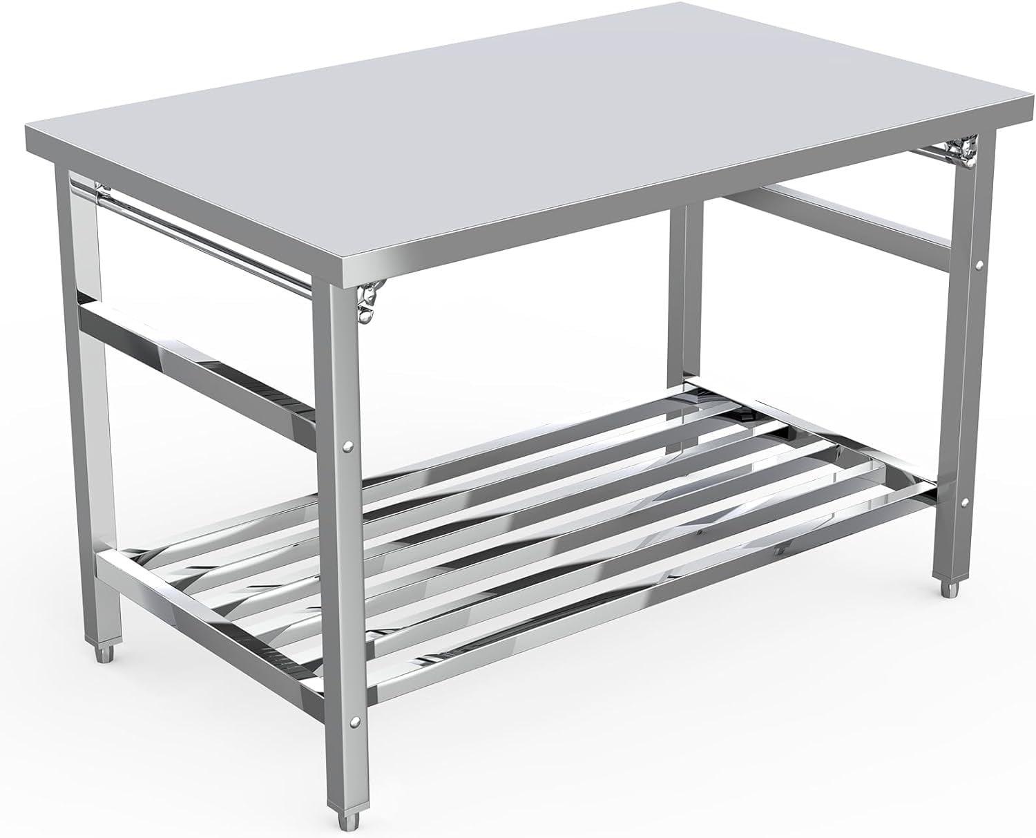 48 x 24 Inch Stainless Steel Folding Table for Prep & Work, Stainless ...