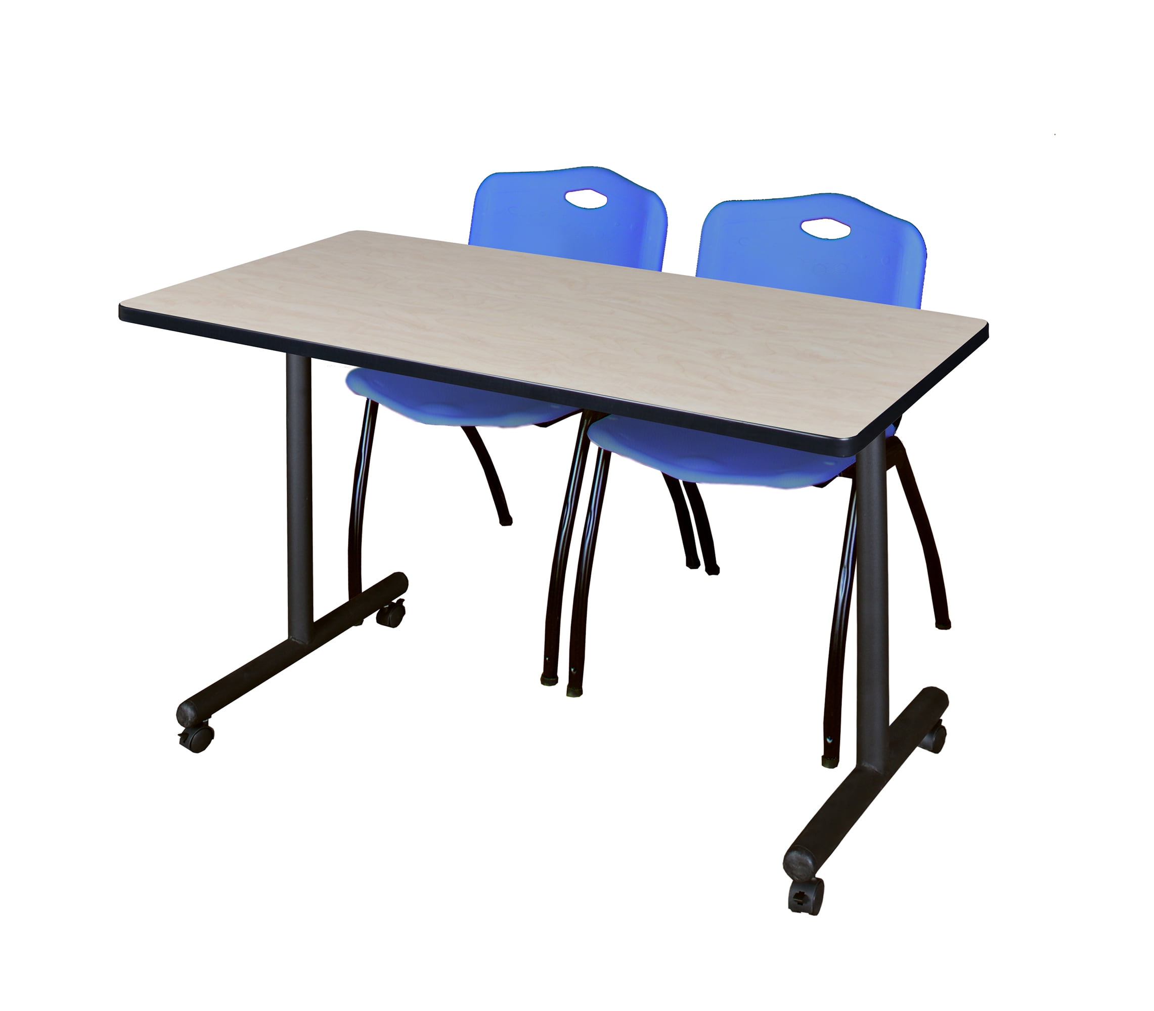 Regency Kobe 48 x 24 in. Mobile T-Base Training Table- Maple, 2 M Stack ...
