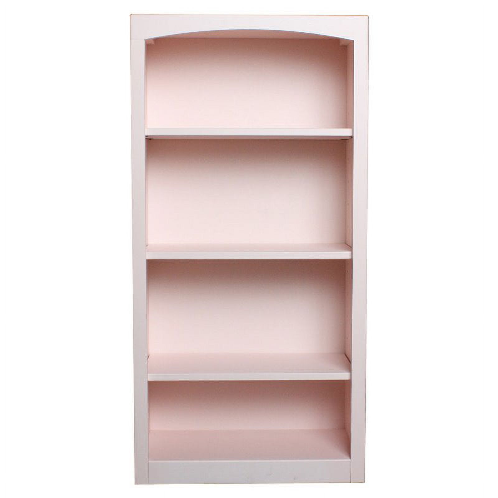USA Built 48" x 24" Pine Wood Bookcase with Adjustable Shelves in Blush ...