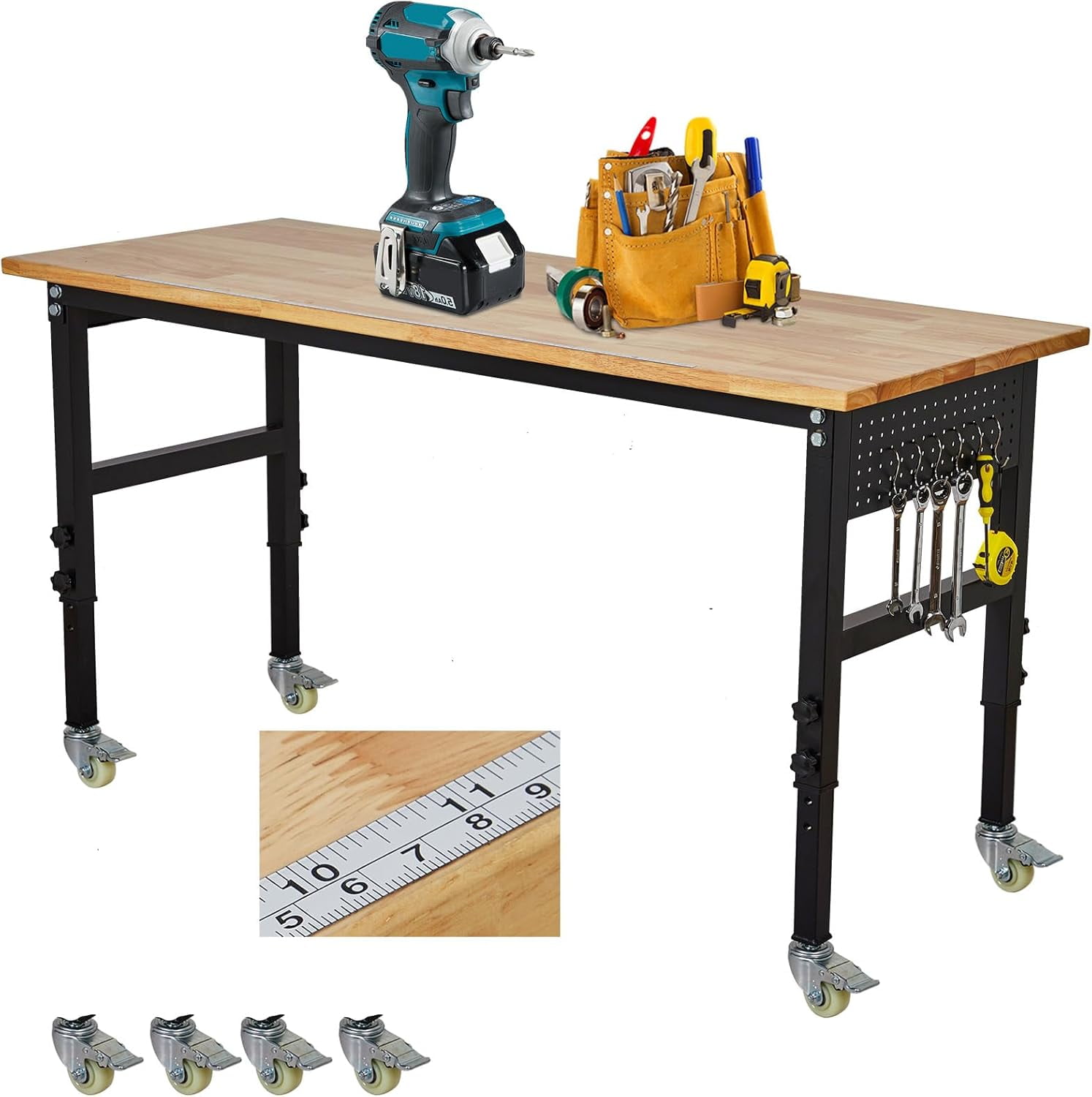 48" x 24" Work Bench with Power Outlets, 2200 LBS Load Capacity Work ...
