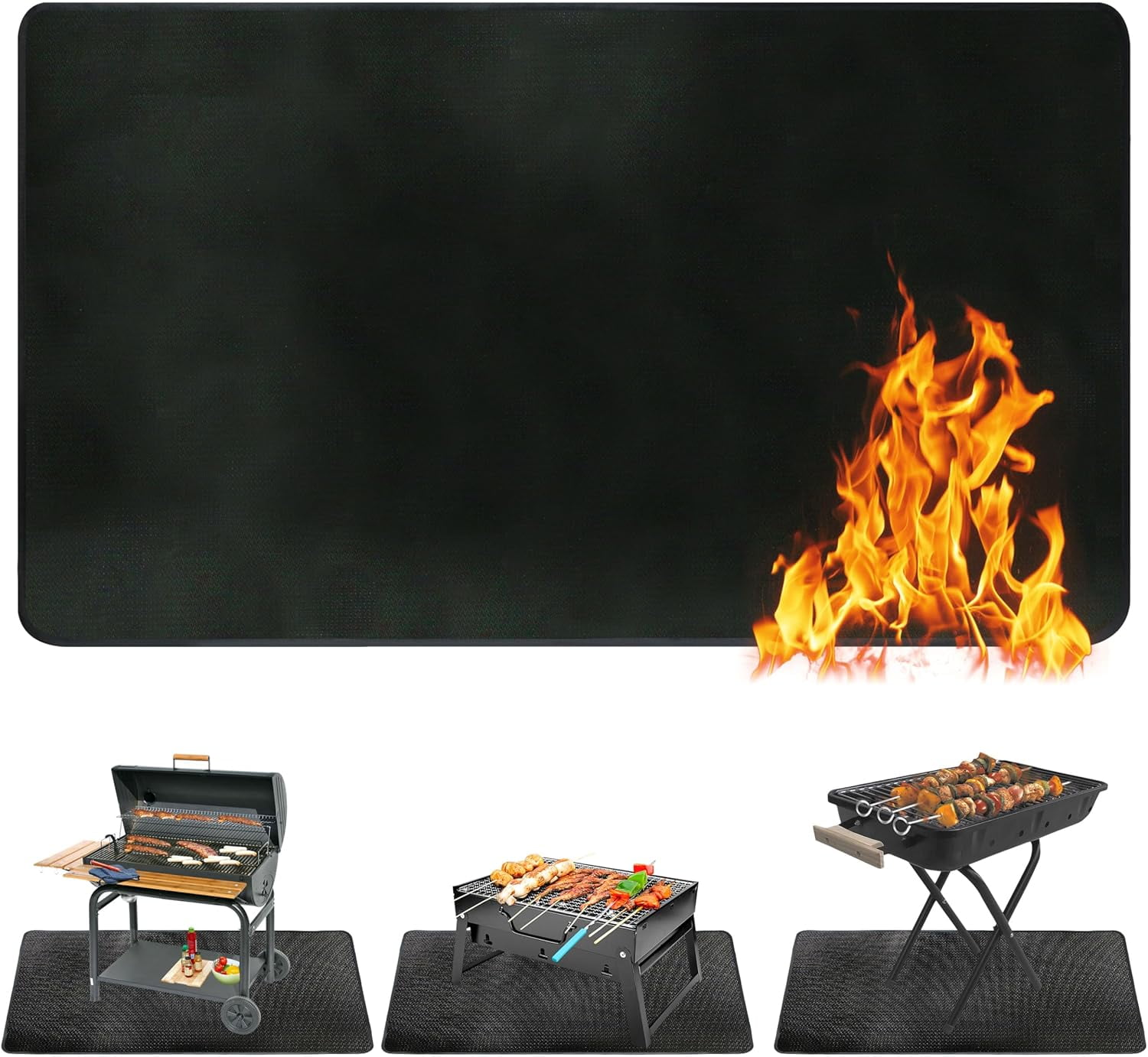 48 x 30 Inch Under Grill Mats for Outdoor Grill, Indoor Fire Pit ...