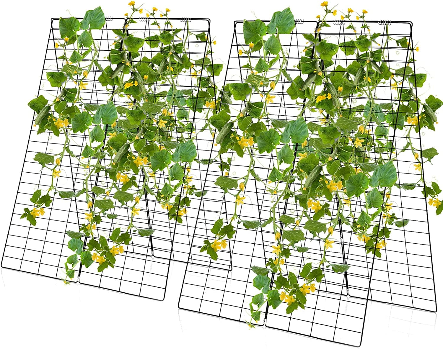 48 x 34 Inch Cucumber Trellis for Garden, 8 PCS Foldable A-Shape Plant ...