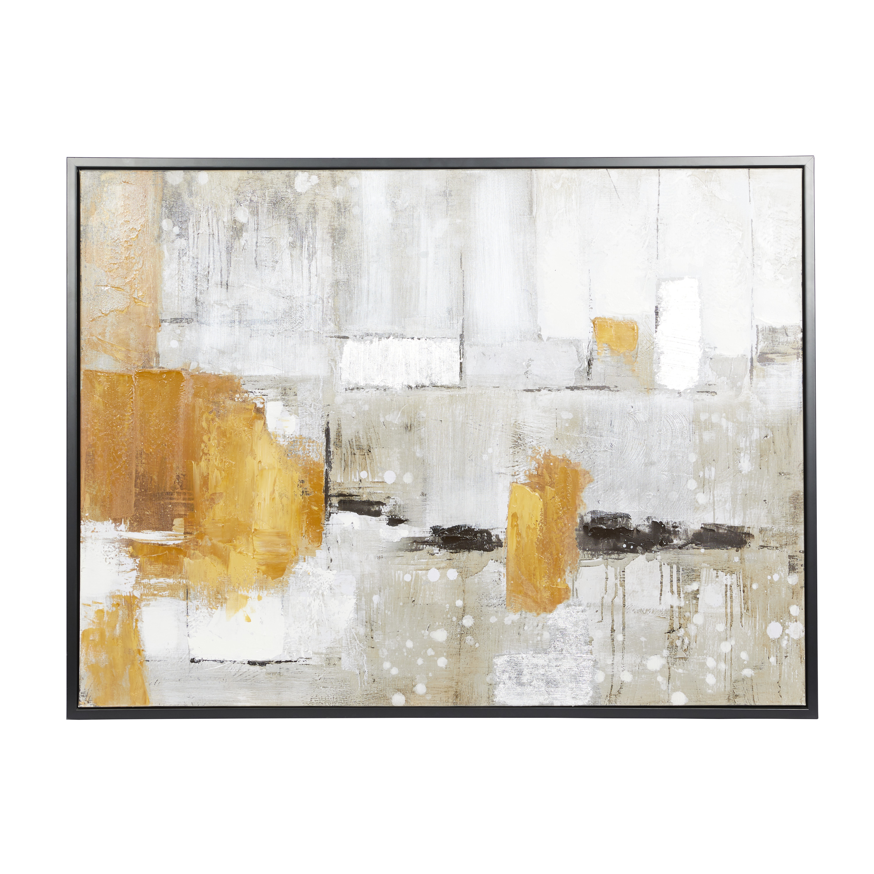 48" x 36" Abstract Framed Wall Art with Black Frame, by DecMode ...