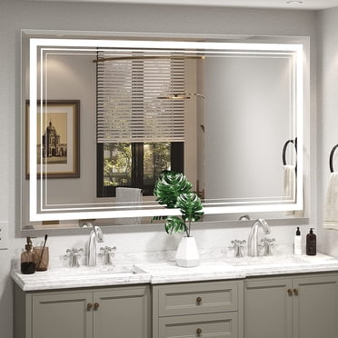 Aukfa 48x36 Inch Luxury LED Bathroom Mirror - Modern Vanity with ...