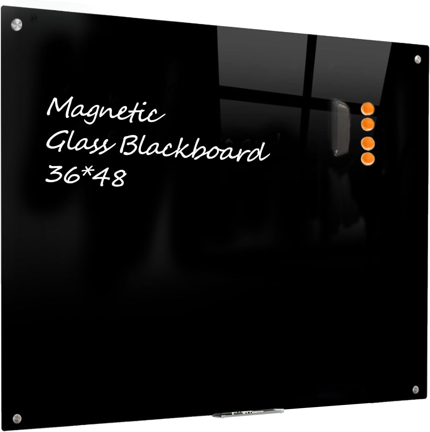 48 x 36 Inches Glass Black Board Magnetic Dry Erase Board - Black Board ...