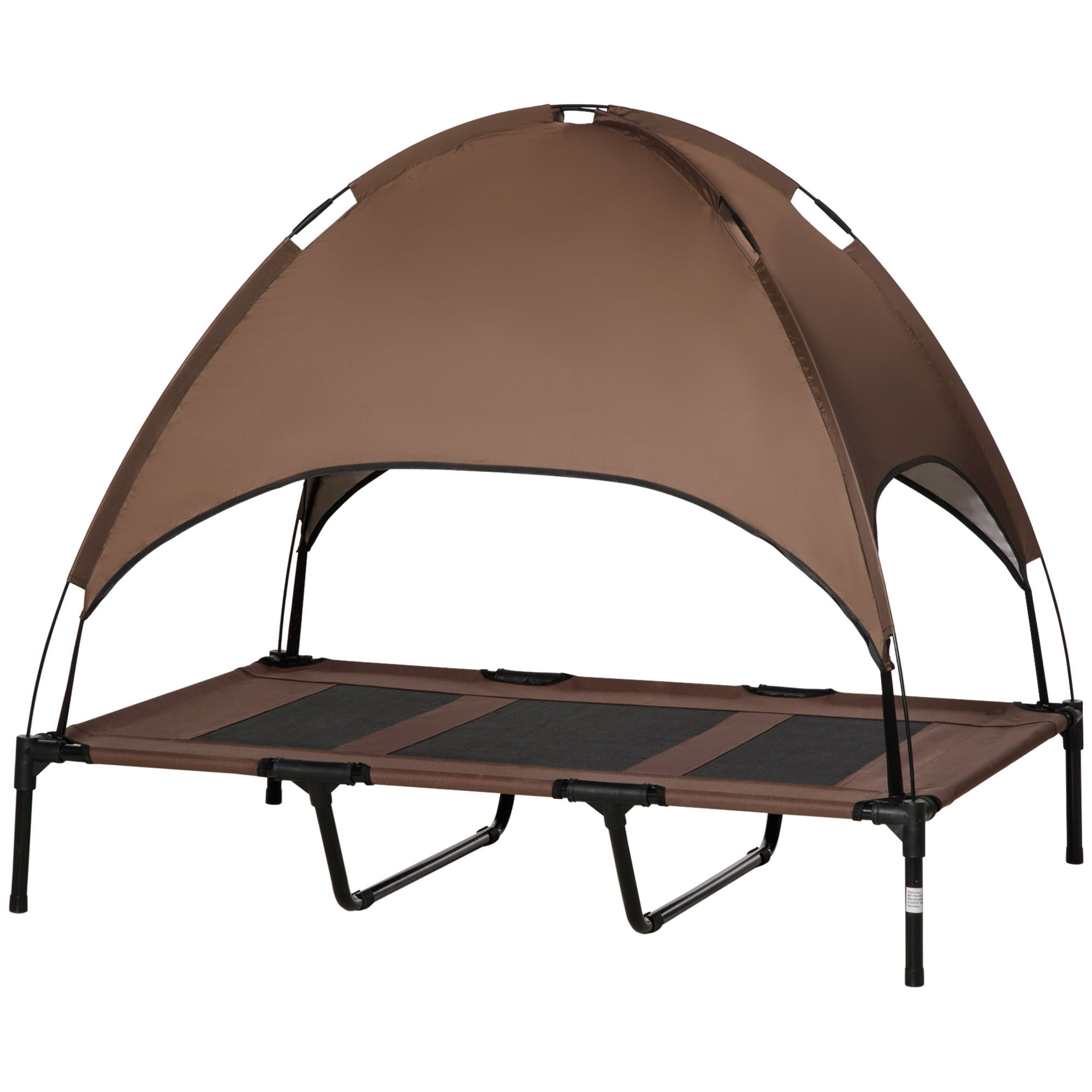 48" x 36" Portable Elevated Dog Cot with Canopy Shade, Cooling Pet Bed ...