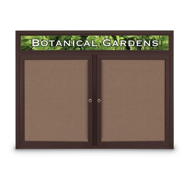 48 x 36 in. Double Door Traditional Indoor Enclosed Corkboard with ...