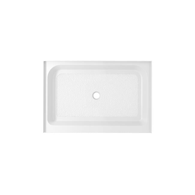 48 x 36 in. Single Threshold Shower Tray Center Drain, Glossy White ...