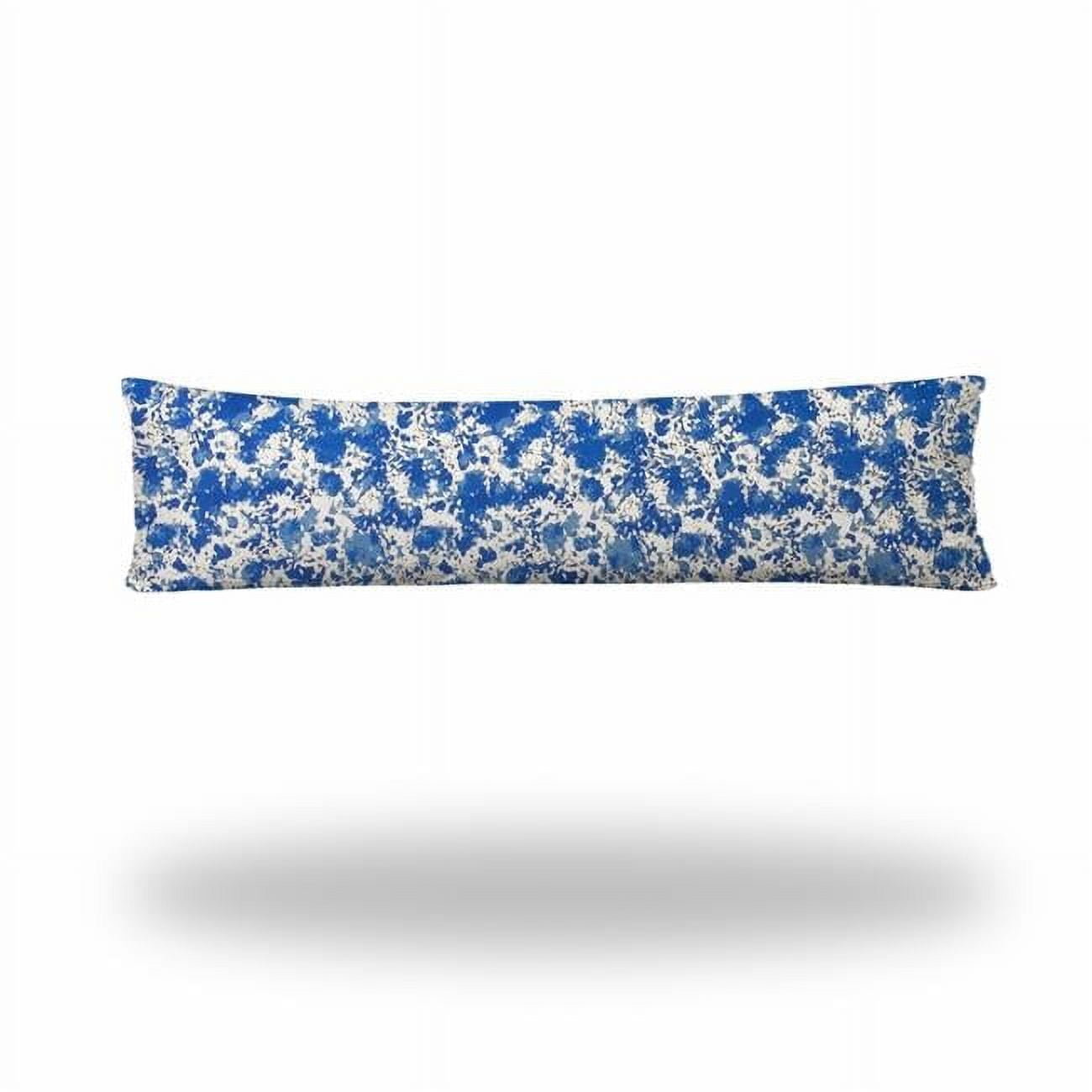 48 x 4 x 12 in. Blue & White Blown Seam Coastal Lumbar Indoor & Outdoor ...