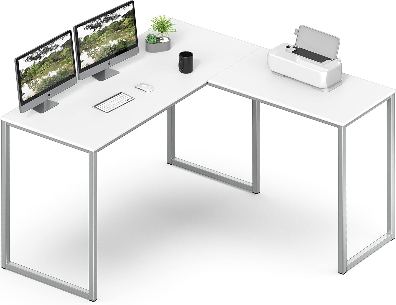 48 x 48 Inches L-Shape Office Computer Desk, White - Walmart.com