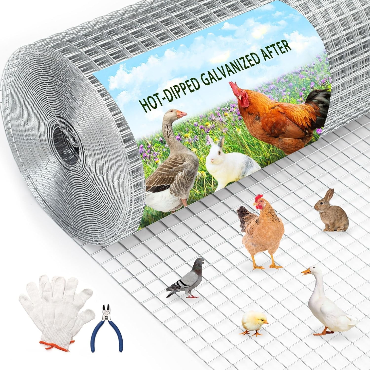 48 in x 50 ft 1/4 inch Hardware Cloth 23 Gauge Wire Fencing Galvanized ...