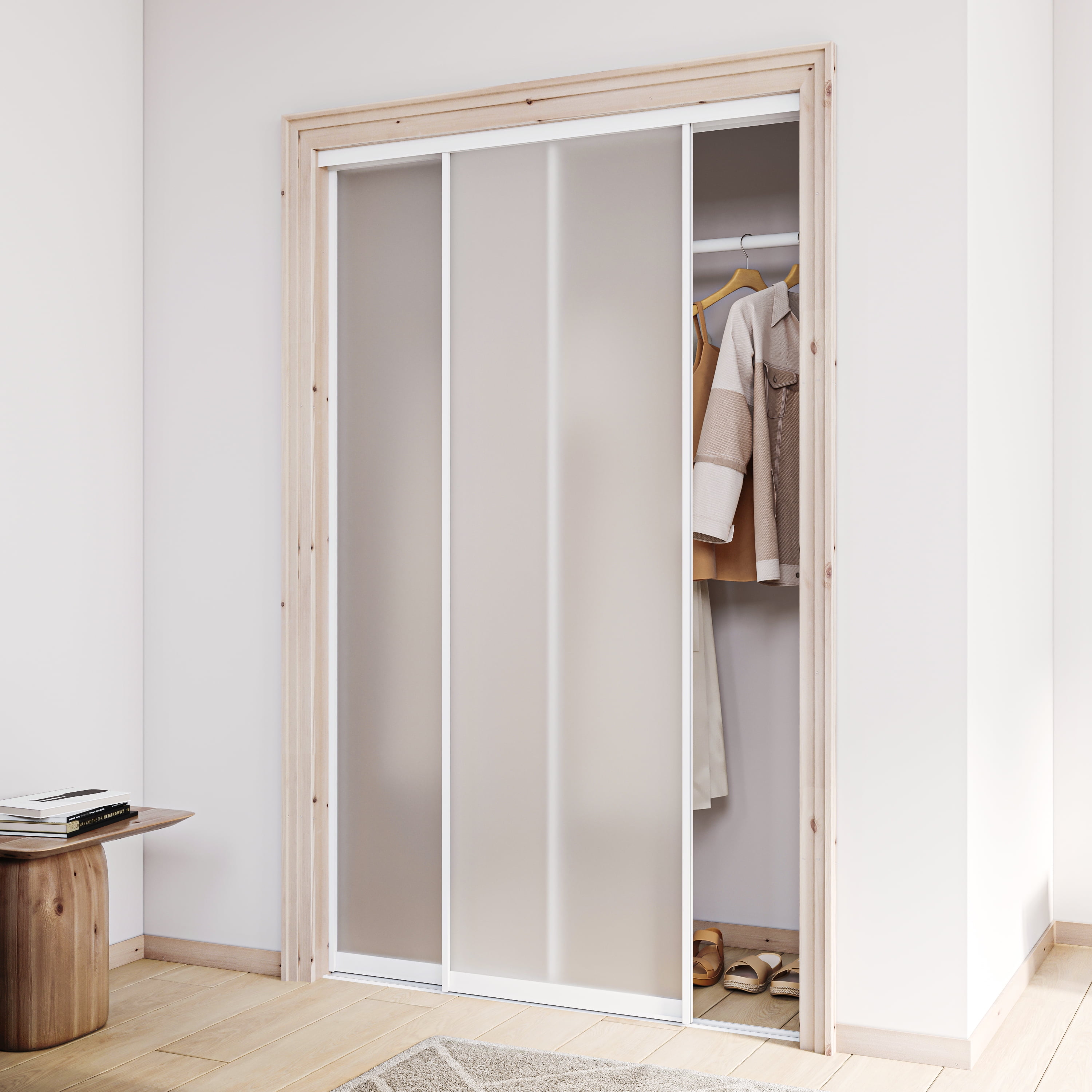 48" x 80" Aluminum Frame Glass Sliding Closet Doors with Installation ...
