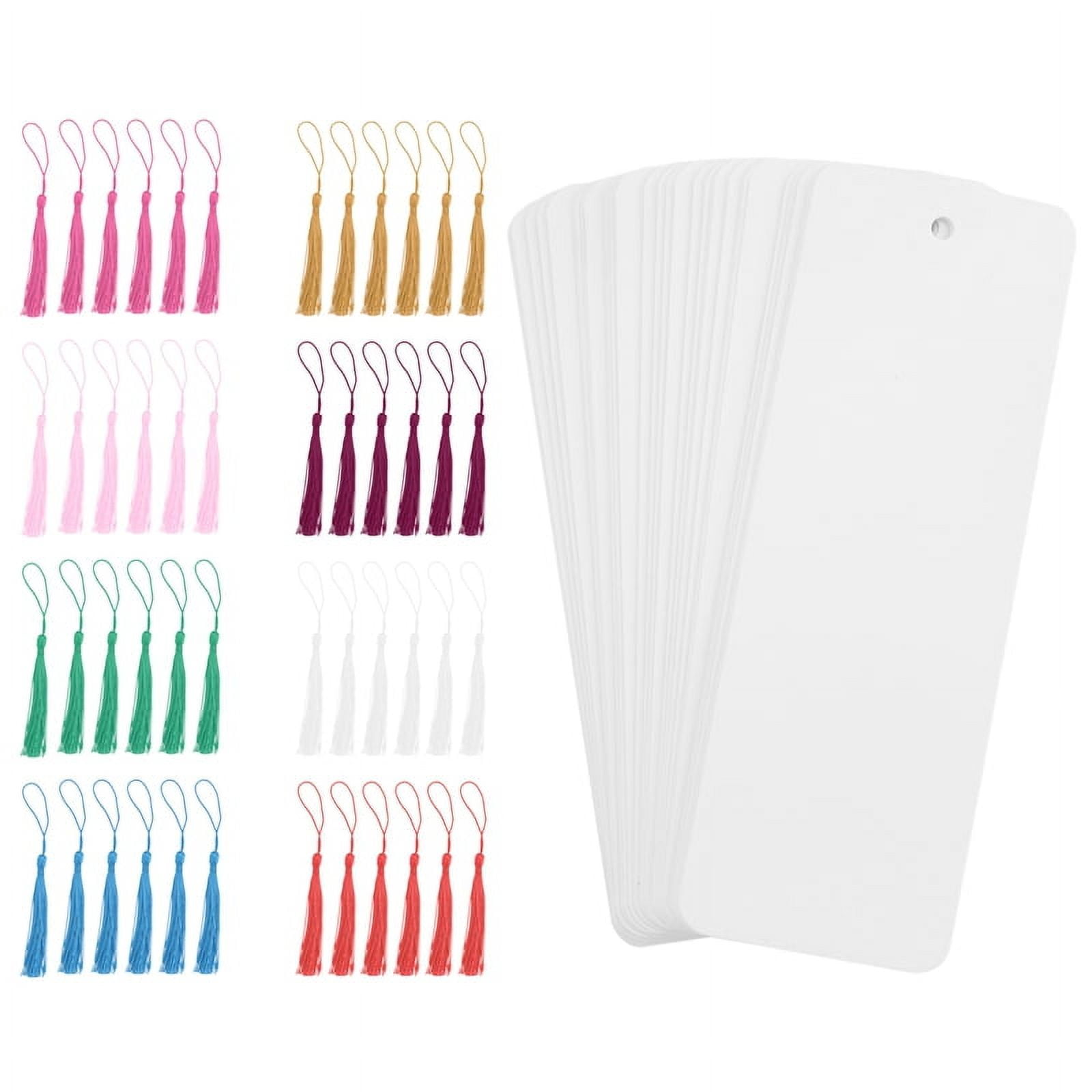 48 x white blank bookmarks 48 x tassels (random colors, don't accept ...