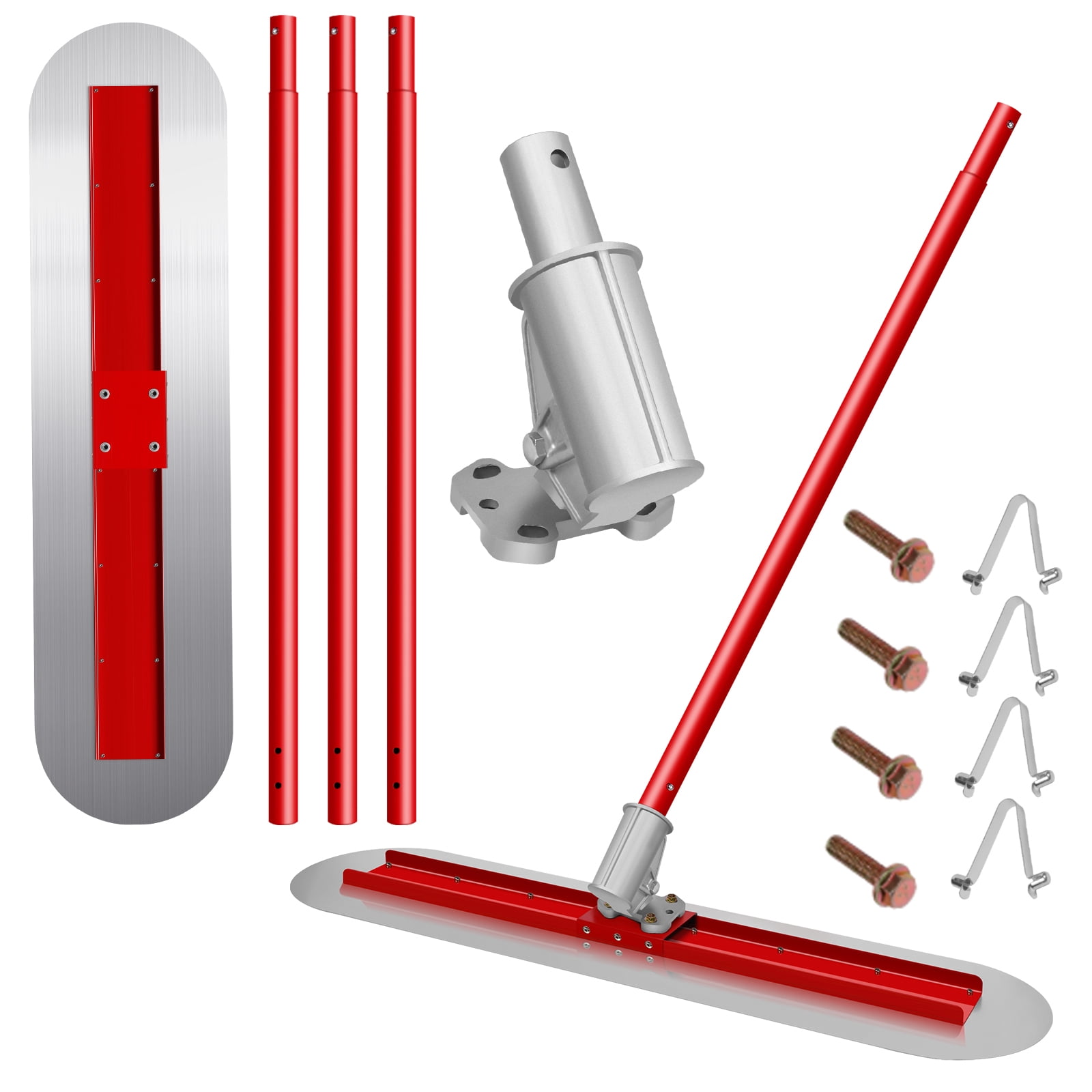 48''x12'' Adjustable Bull Float Concrete Tools,Round End Stainless Steel Concrete Bull Float ...