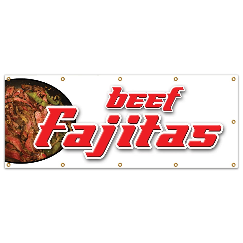 48"x120" BEEF FAJITAS BANNER SIGN chicken steak mexican food tortillas ...