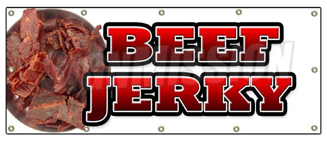 48"x120" BEEF JERKY BANNER SIGN meat dried spices dehydrated salted ...