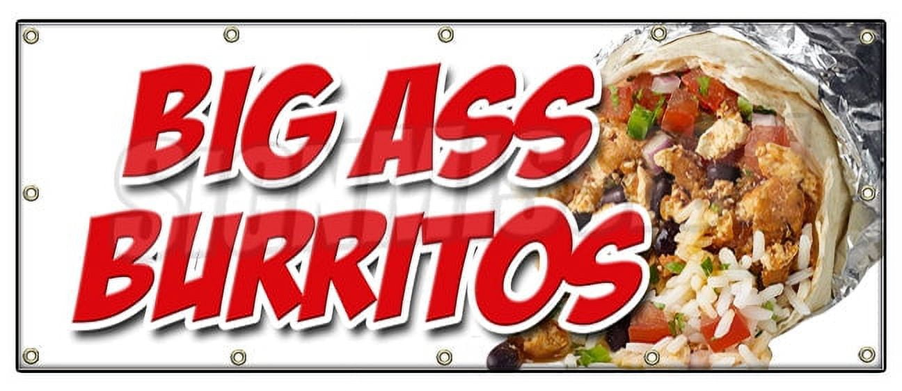 48"x120" BIG A** BURRITOS BANNER SIGN huge large extra enormous meal ...