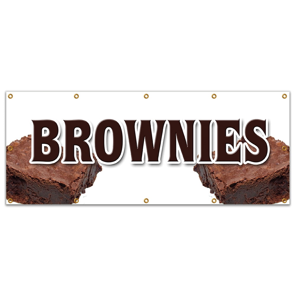 48"x120" BROWNIES BANNER SIGN bakery chewy warm homemade best chocolate ...
