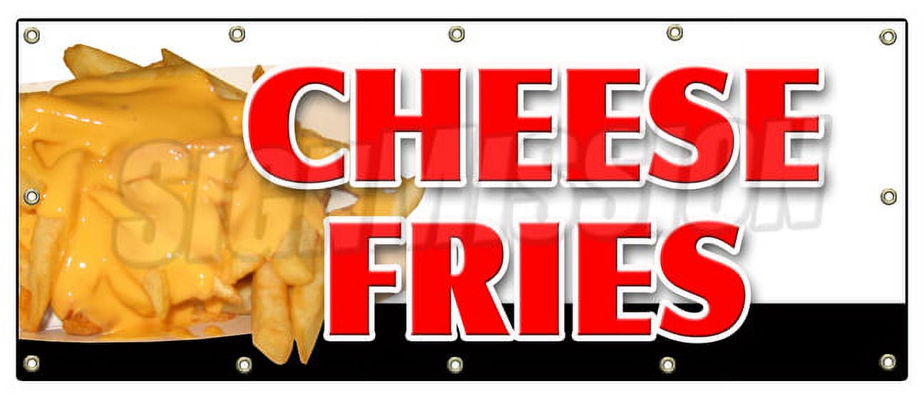 48"x120" CHEESE FRIES BANNER SIGN french fries bacon cheddar cheese ...