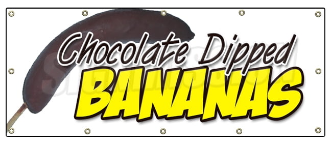 48"x120" CHOCOLATE BANANAS BANNER SIGN hand dipped frozen banana signs ...