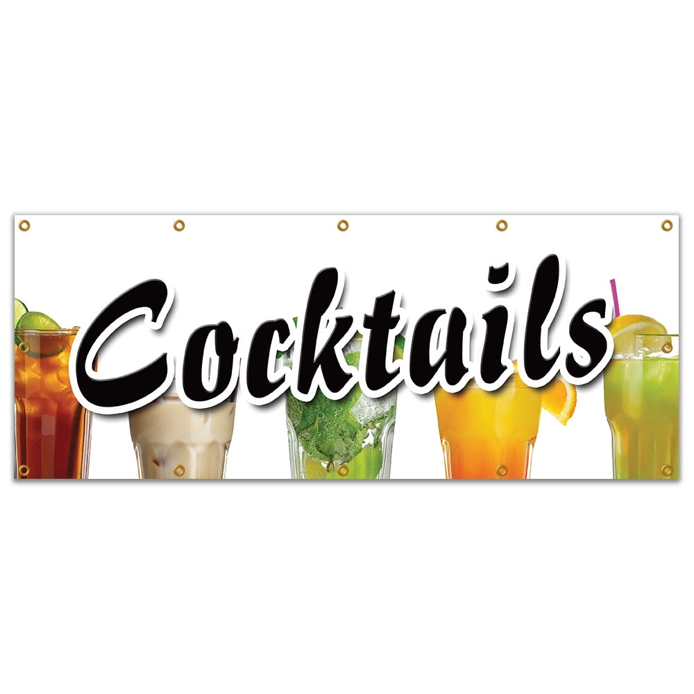 48"x120" COCKTAILS BANNER SIGN all day 2 for 1 two for one beer bar ...