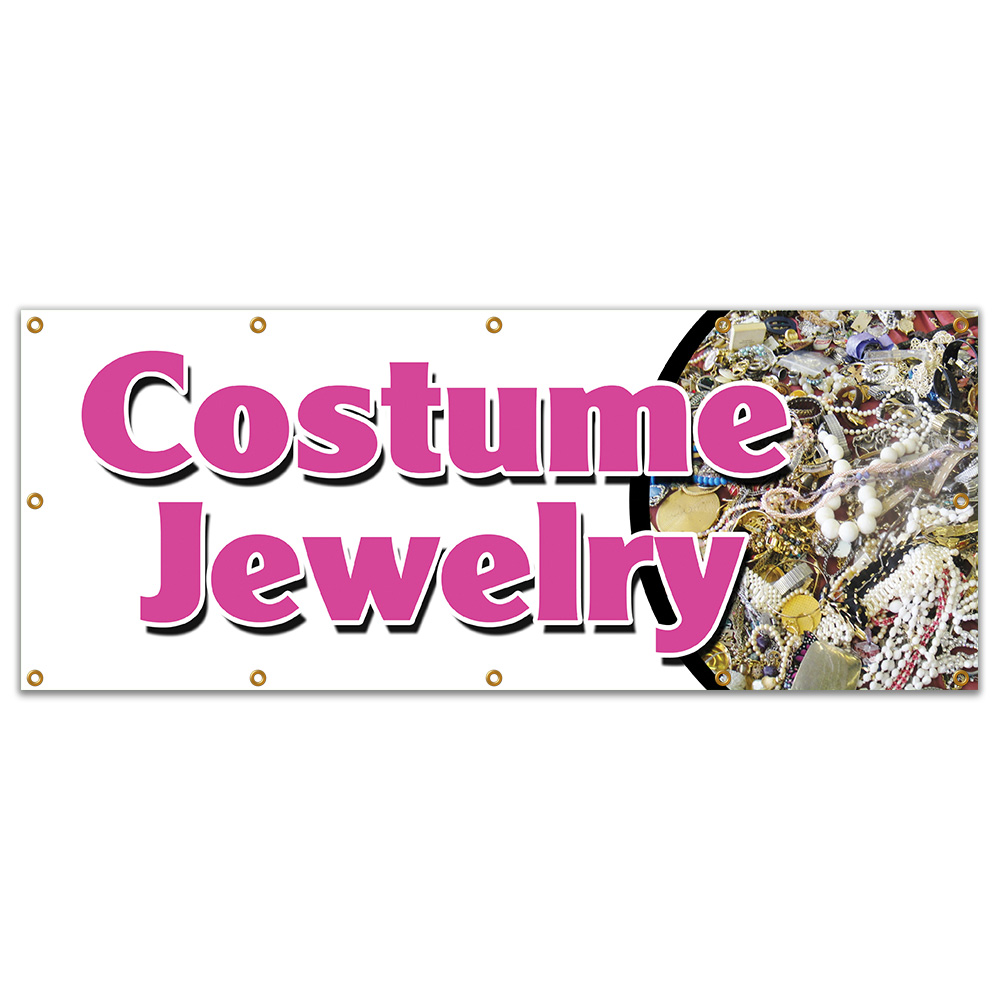 48"x120" COSTUME JEWELRY BANNER SIGN bracelet earrings necklace watches ...
