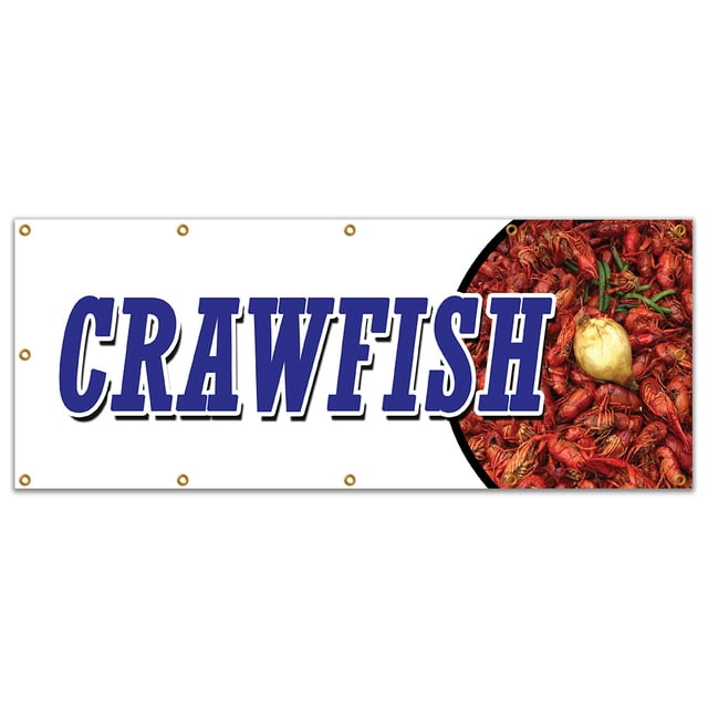 48"x120" CRAWFISH BANNER SIGN boil dinner lunch corn cajun new orleans ...