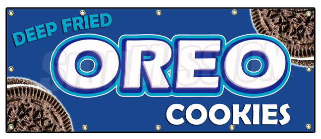 48"x120" DEEP FRIED OREOS BANNER SIGN warm fresh homemade stick candy ...