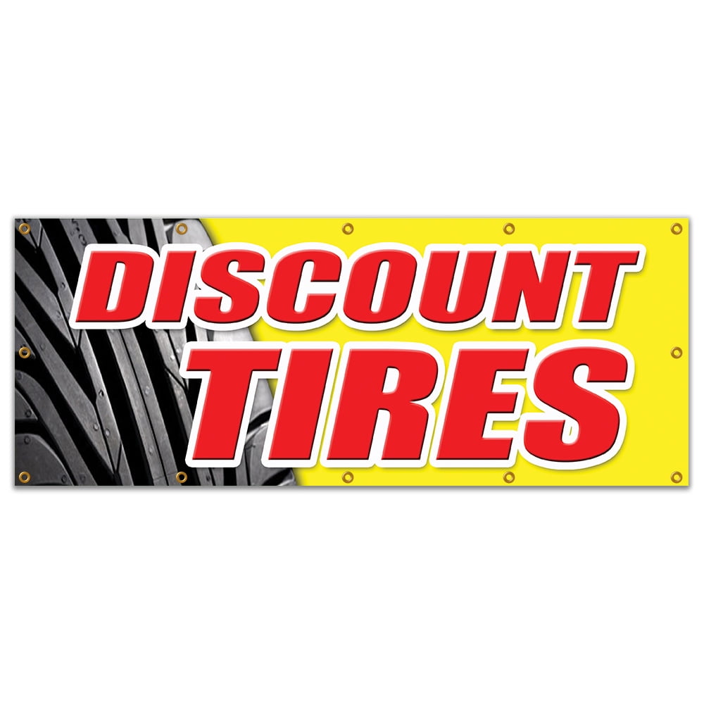 48"x120" DISCOUNT TIRES BANNER SIGN sale installation balance alignment ...