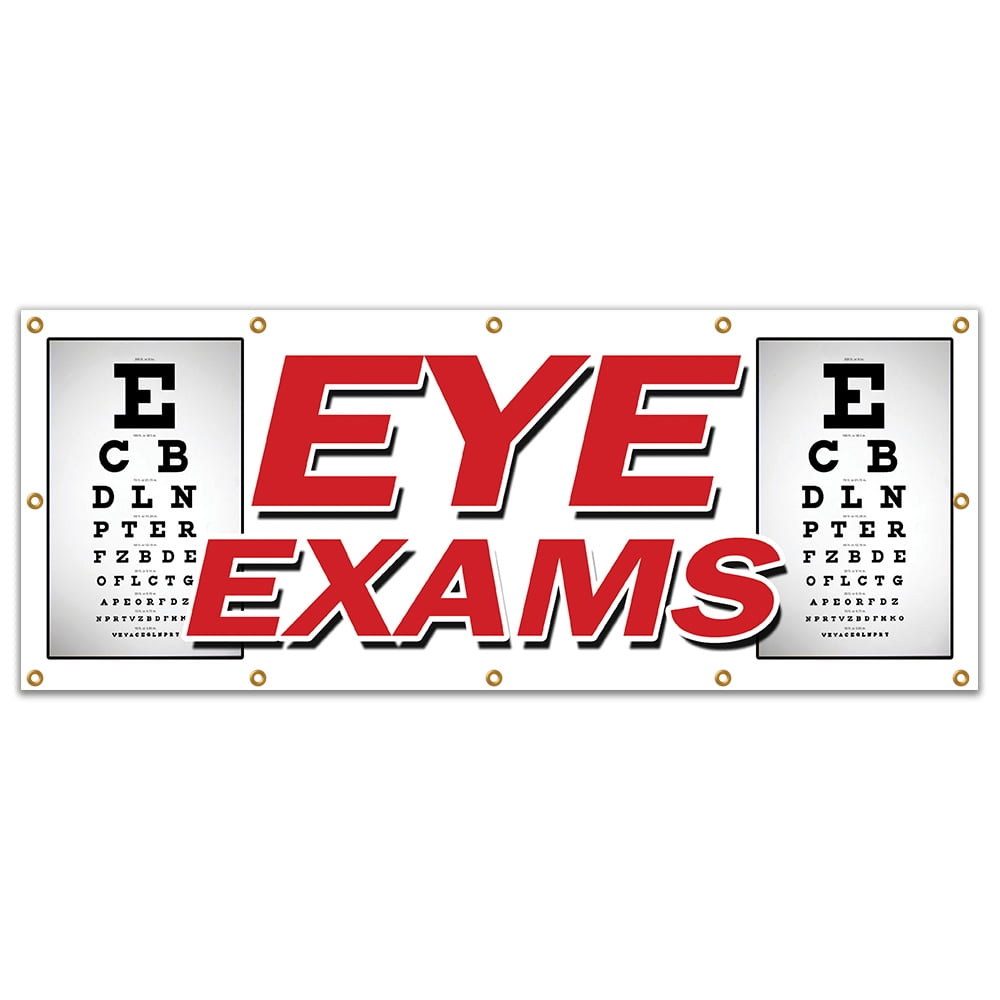 48"x120" EYE EXAMS BANNER SIGN optometrist optician glasses ...