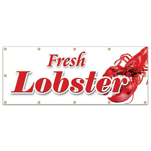 48"x120" FRESH LOBSTER BANNER SIGN lobsters Maine Florida tails bisque ...