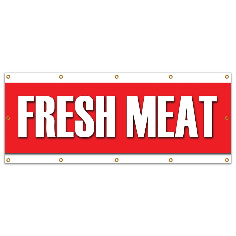 48"x120" FRESH MEAT BANNER SIGN butcher steak beef chicken pork ground ...