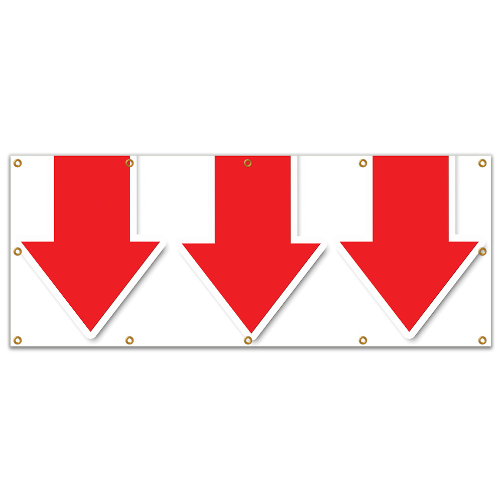 48"x120" GIANT DOWN ARROW BANNER SIGN turn here sale follow directions ...