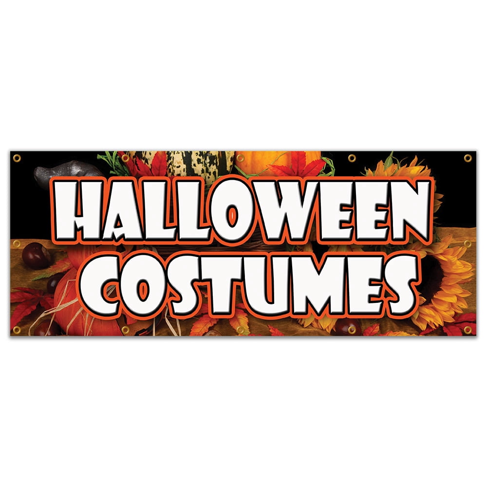 48"x120" HALLOWEEN COSTUMES BANNER SIGN masks trick or treat holiday ...