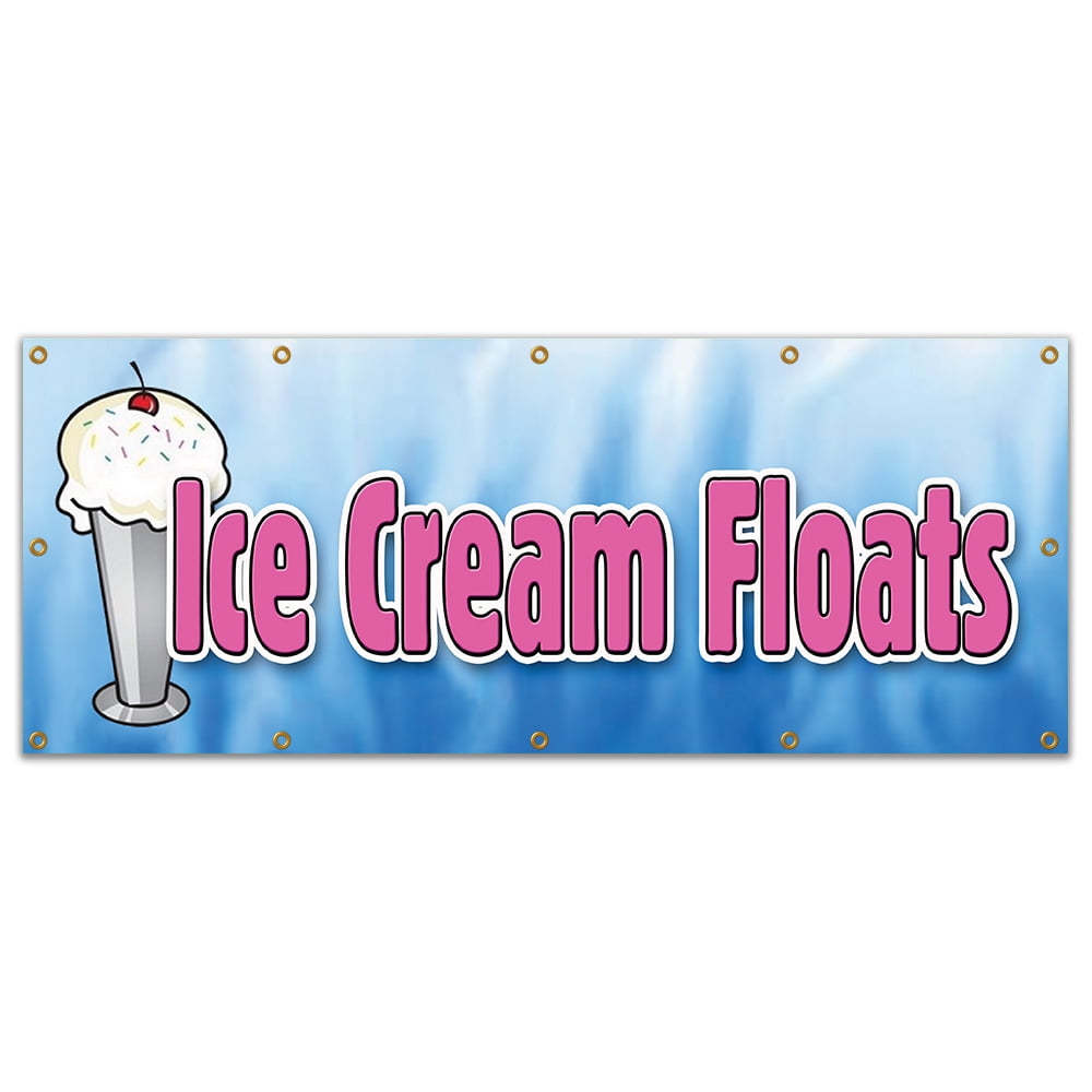 48"x120" ICE CREAM FLOATS BANNER SIGN cones sundae soda banana split ...