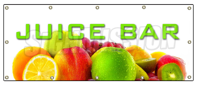 48"x120" JUICE BAR BANNER SIGN smoothies healthy fresh fruit fiber ...