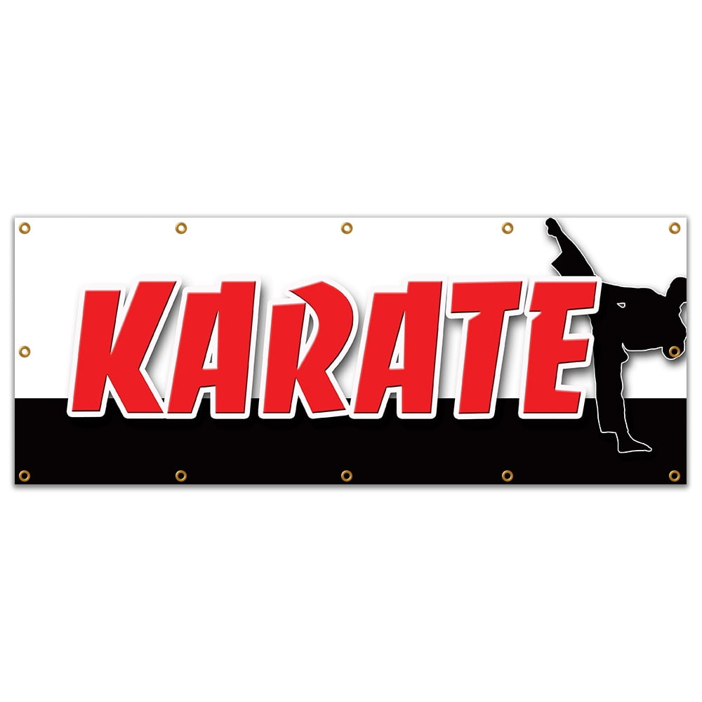 48"x120" KARATE BANNER SIGN martial art defense school lessons jiu ...