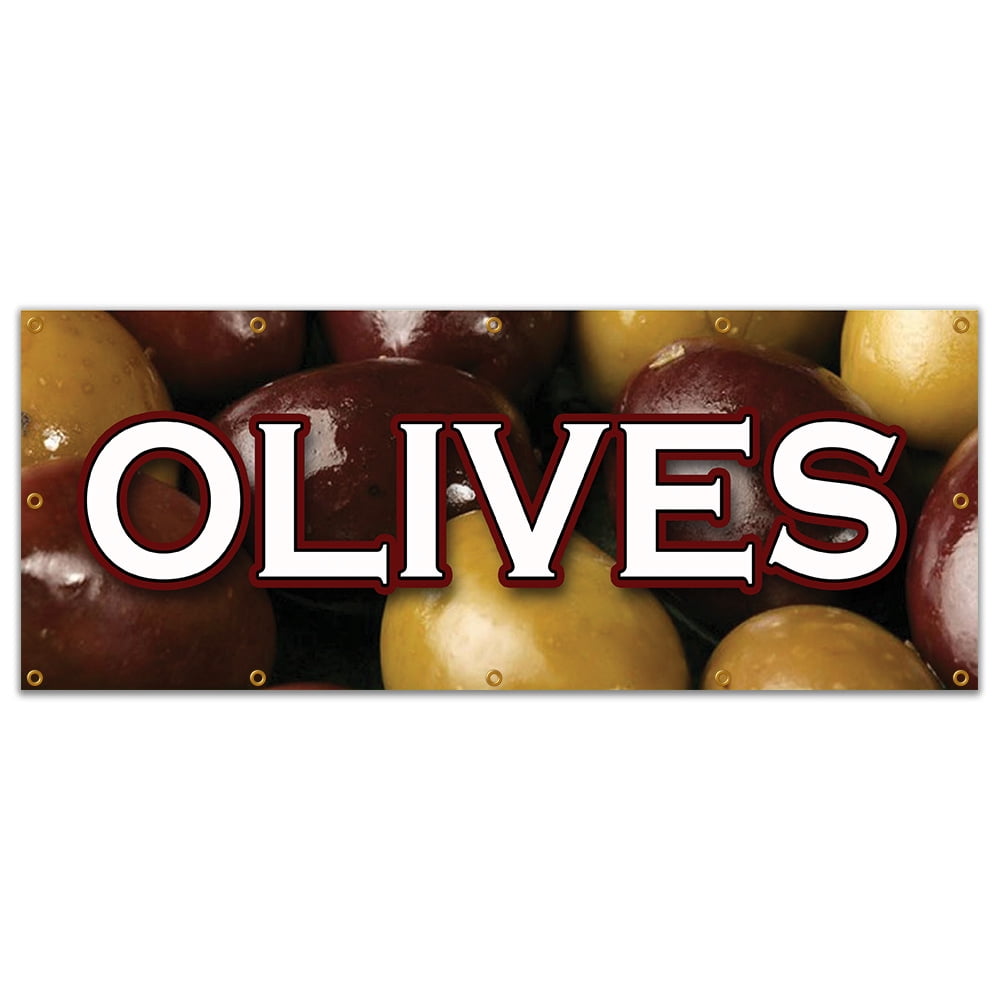 48"x120" OLIVES BANNER SIGN greek green black kalamata olive oil ...