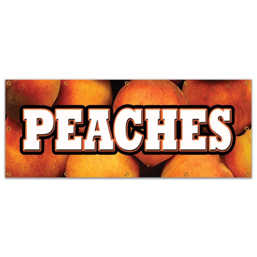 48"x120" PEACHES BANNER SIGN peach fruit stand market new signs produce ...