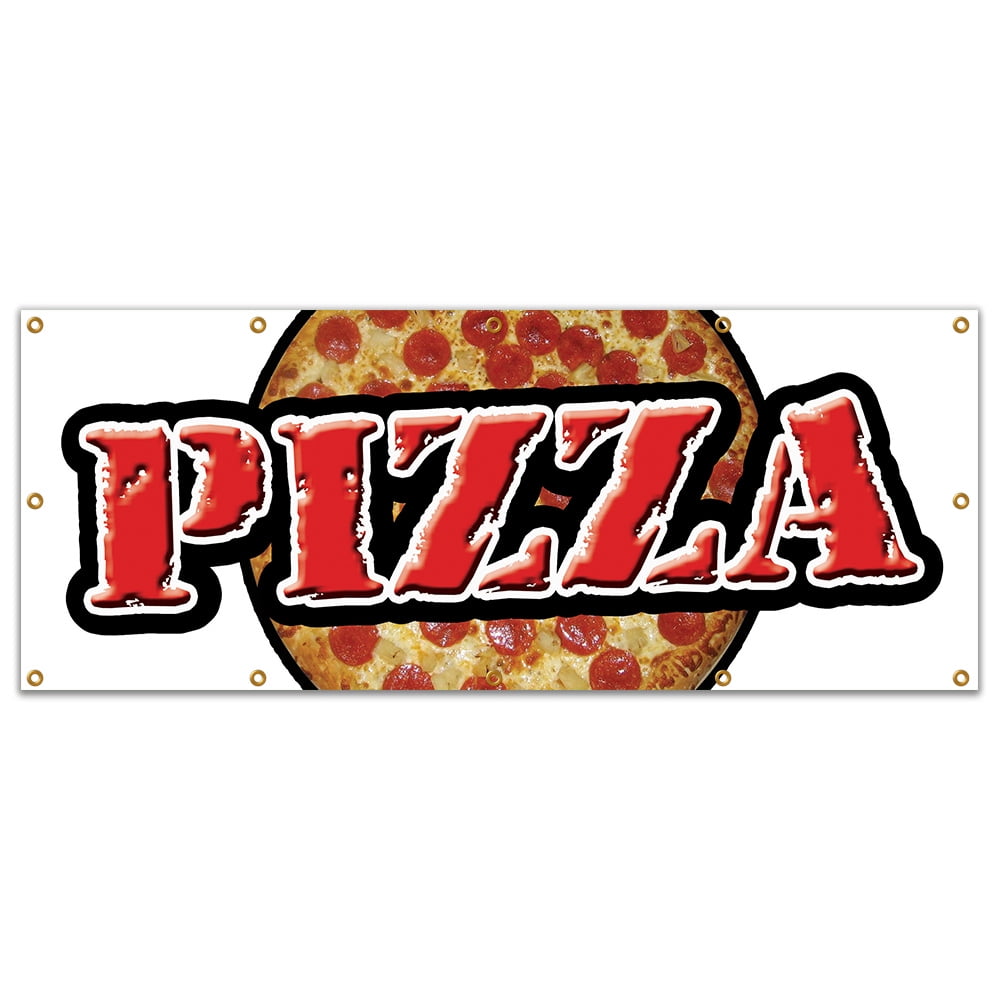 48"x120" PIZZA BANNER SIGN shop place fresh hot signs subs slice ...