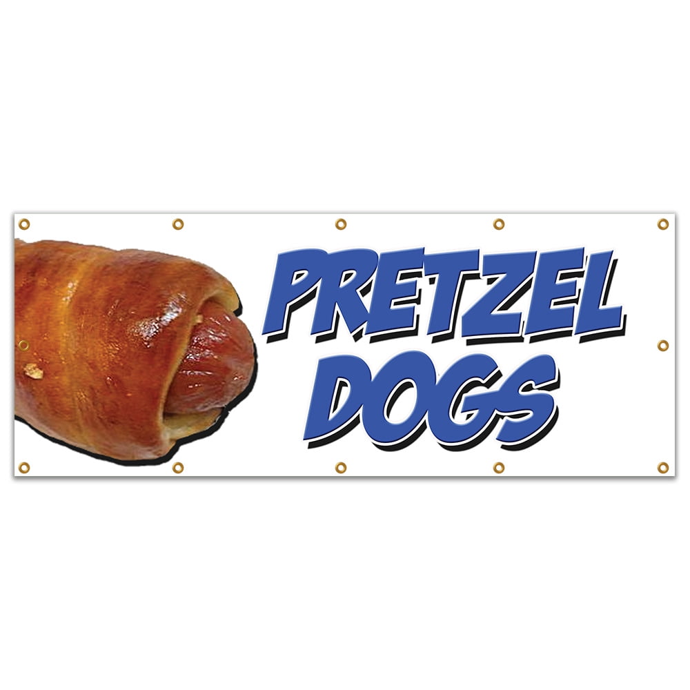 48"x120" PRETZEL DOGS BANNER SIGN soft pretzel hot dog signs - Walmart.com