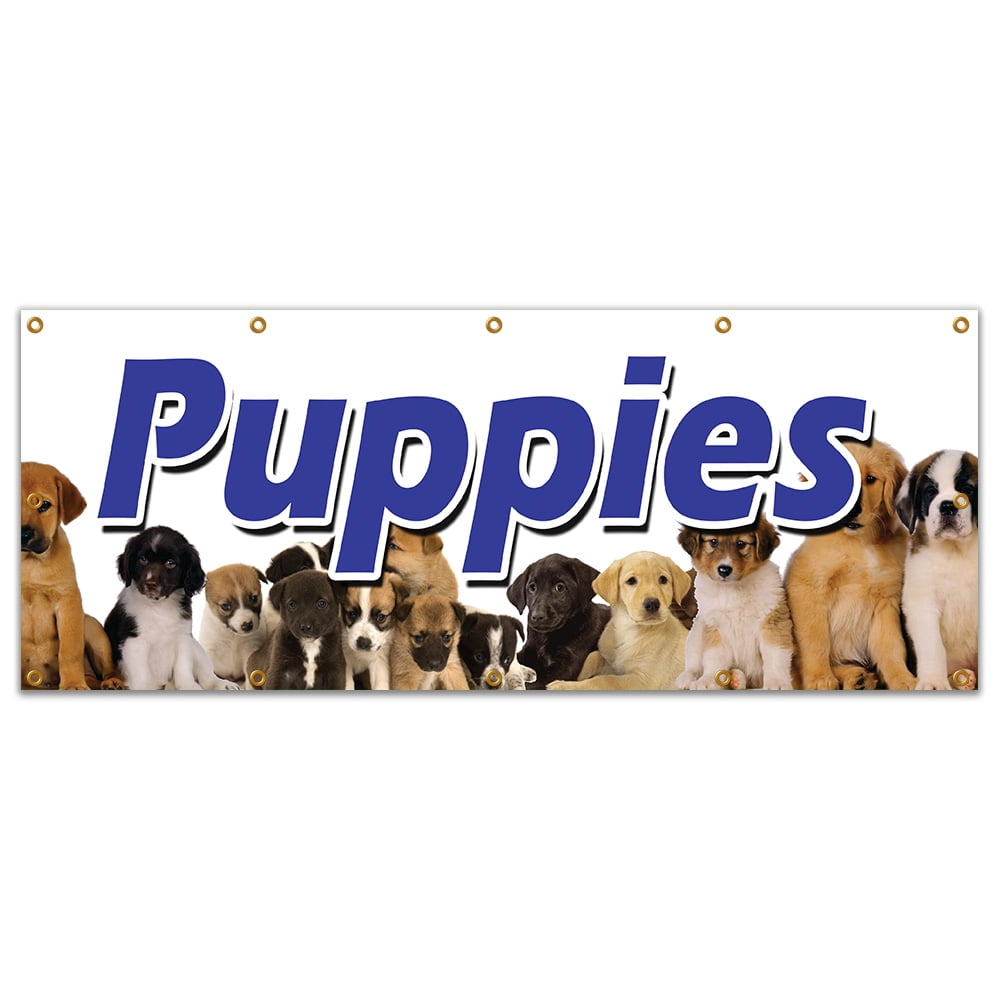 48"x120" PUPPIES BANNER SIGN purebred breeder guaranteed cats healthy ...