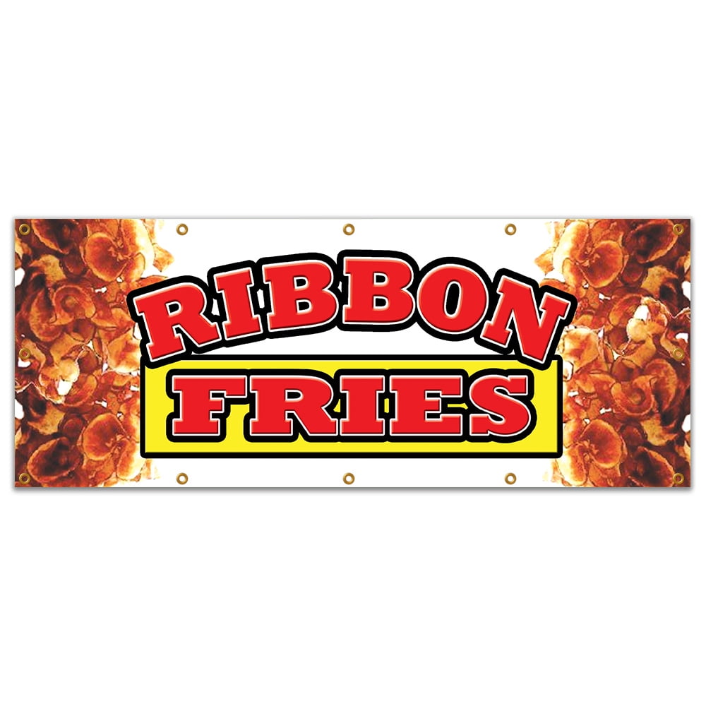 48"x120" RIBBON FRIES BANNER SIGN hot chips french frys signs - Walmart.com