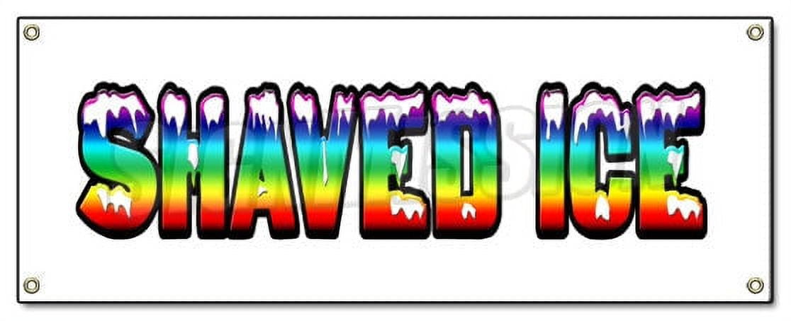 48"x120" SHAVED ICE BANNER SIGN hawaiian cart stand signs sno snow cone ...