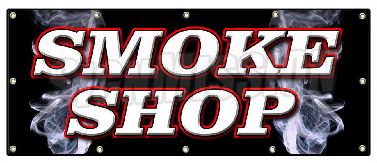 48"x120" SMOKE SHOP BANNER SIGN cigar cigarrettes shop hookah pipes ...