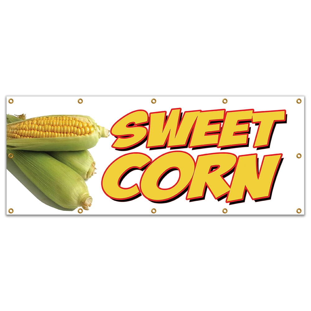 48"x120" SWEET CORN BANNER SIGN farmers market stand signs cob produce ...